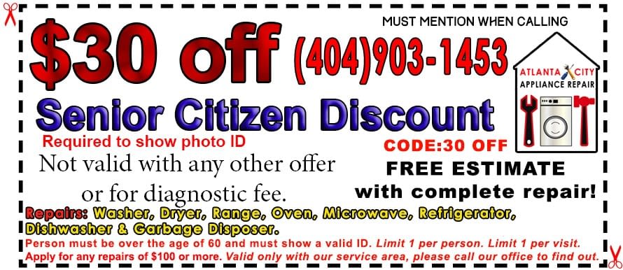Appliance Repair Coupons Deals Offers - Atlanta Appliance Repair